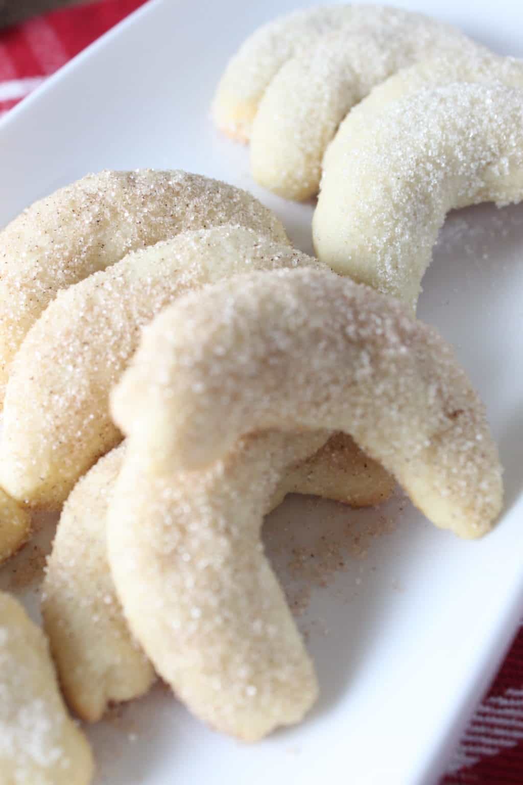 German Vanilla Almond Crescent Cookies - Sprinkles by Stacey
